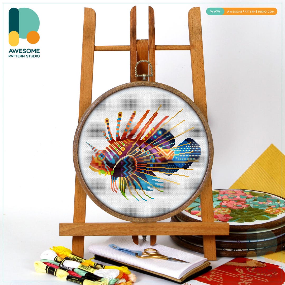 Mandala Dragonfish Cross Stitch Pattern and Kit: Modern Cross Stitch ...