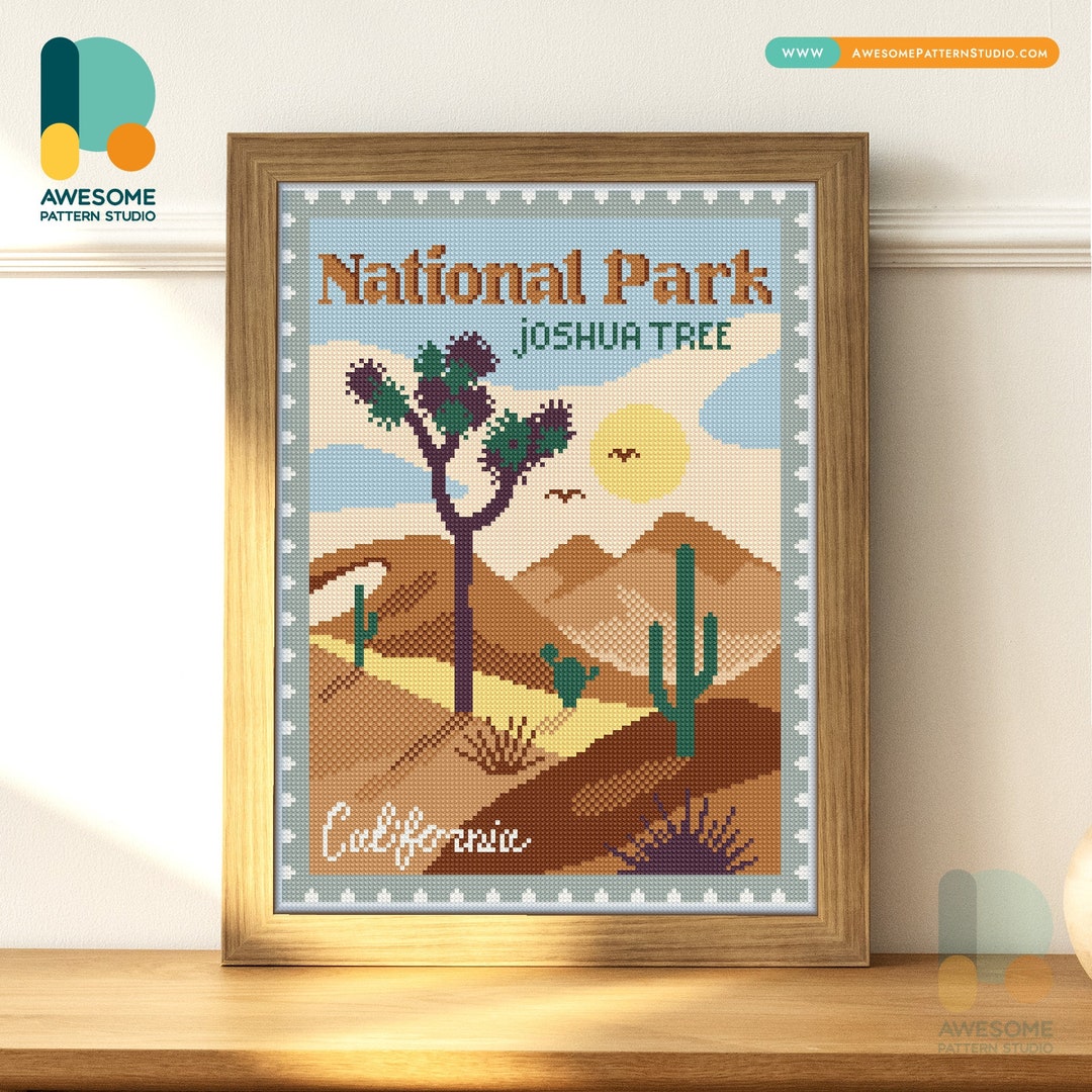 Joshua Tree National Park Landscape DS2676, Diamond Painting DIY KIT ...