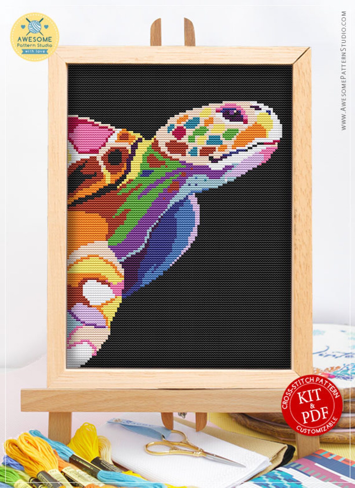 Sea Turtle Abstract Animal CS906 Counted Cross Stitch Pattern | Etsy