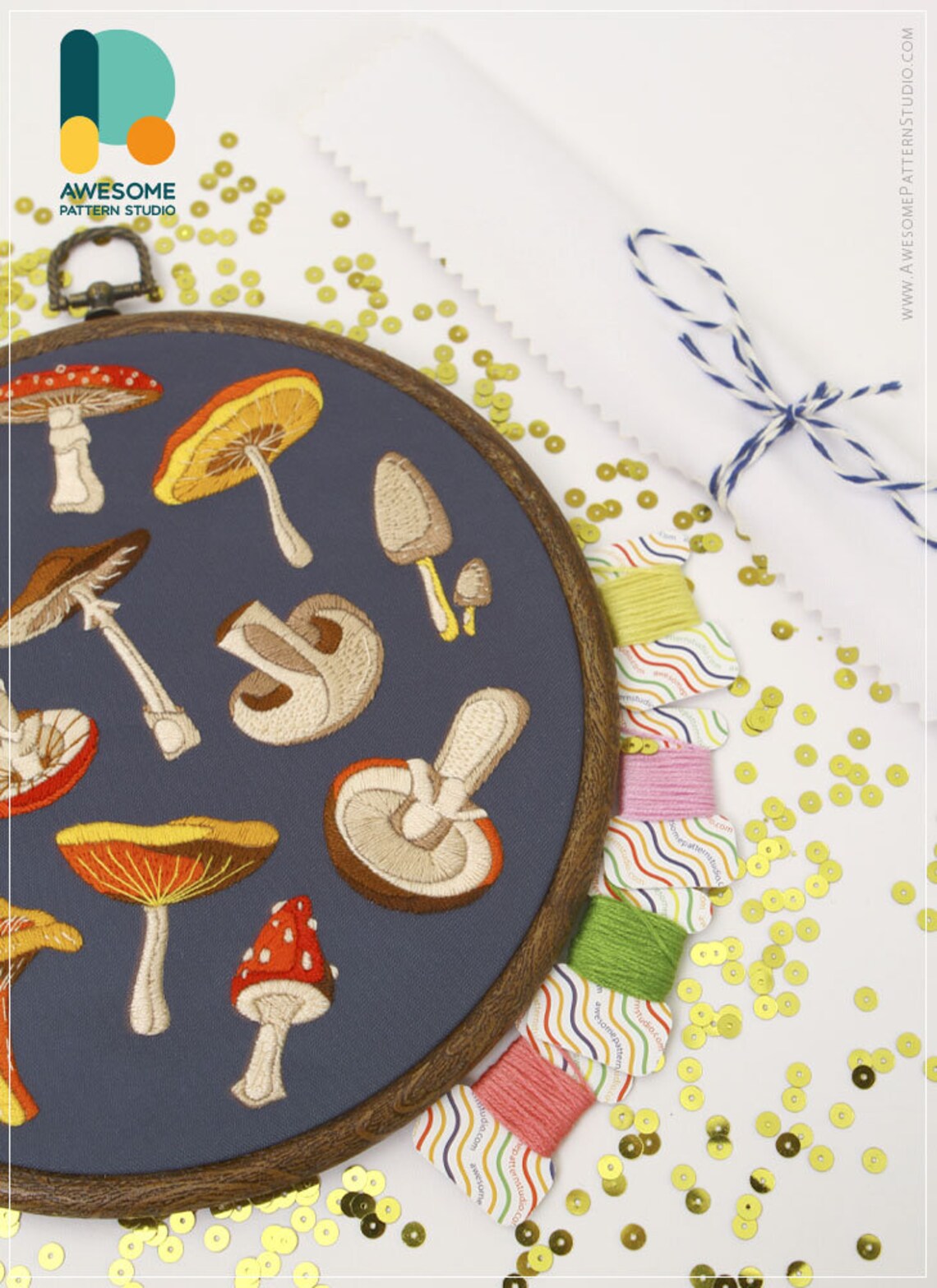 Autumn Mushroom Embroidery Kit and Pattern - Perfect for Boho Decor and ...