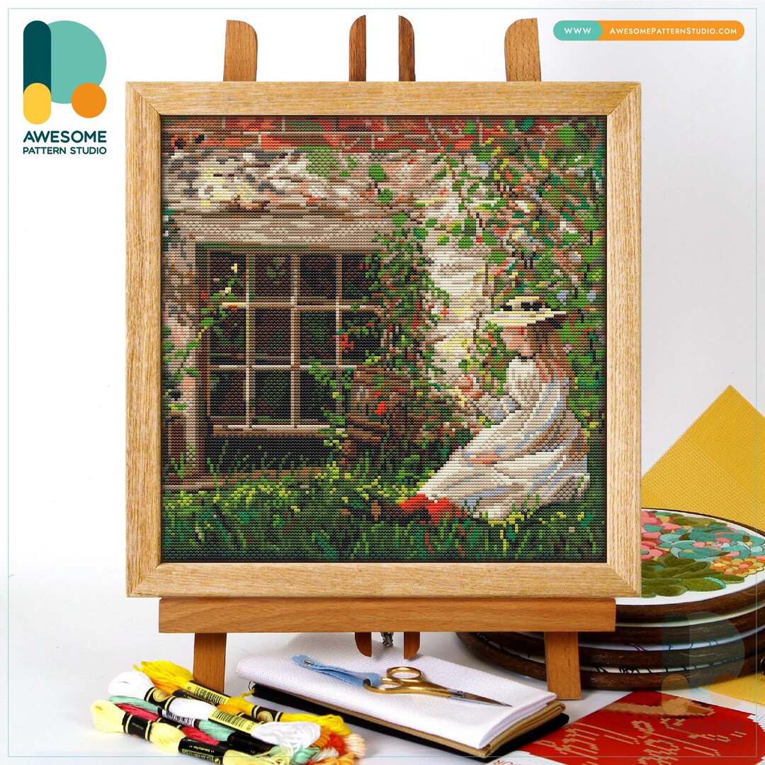 The Four Leaf Clover Winslow Homer Cross Stitch Pattern and Kit: Modern ...