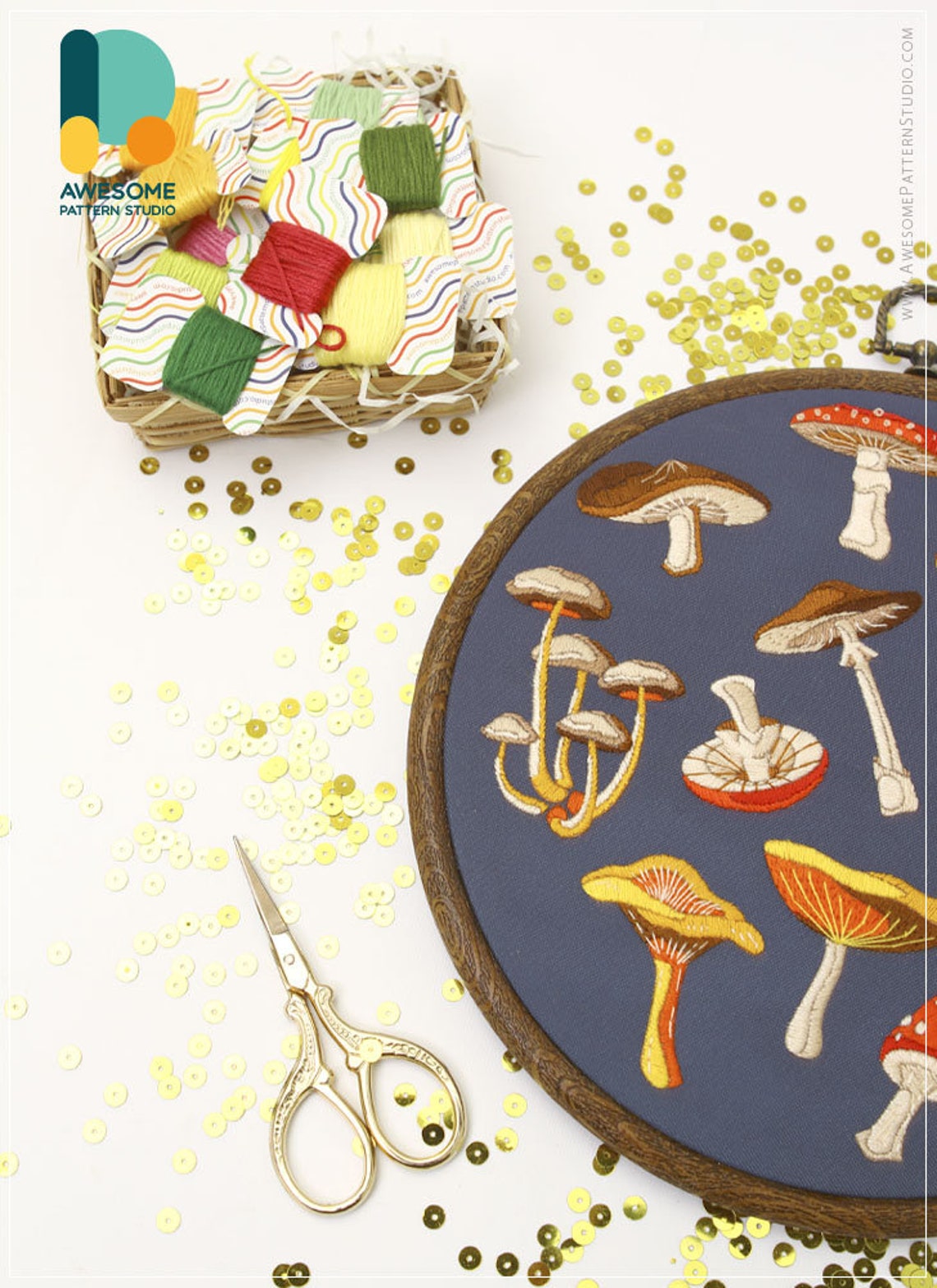 Autumn Mushroom Embroidery Kit and Pattern - Perfect for Boho Decor and ...