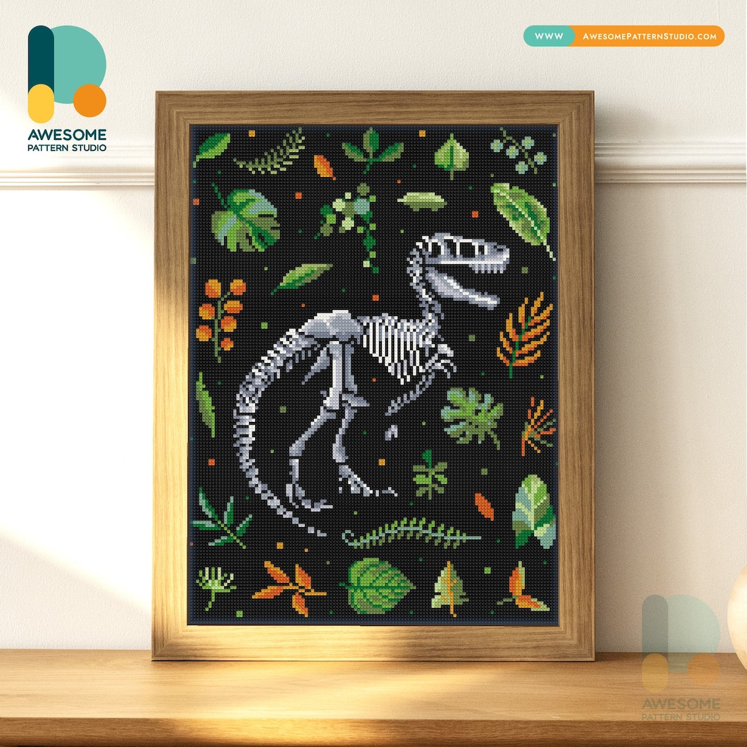 Tyrannosaurus Rex Dinosaur Skeleton Diamond Painting Kit - Modern ...
