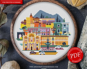A Court in the Alhambra Cross Stitch Pattern Pdf Format Delivered by ...