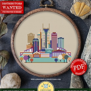 Nashville #P098 Embroidery Cross Stitch Pattern Instant Download ...