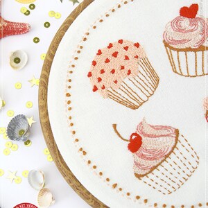 Cupcakes Embroidery EM023 Embroidery Pattern KIT and PDF | Etsy