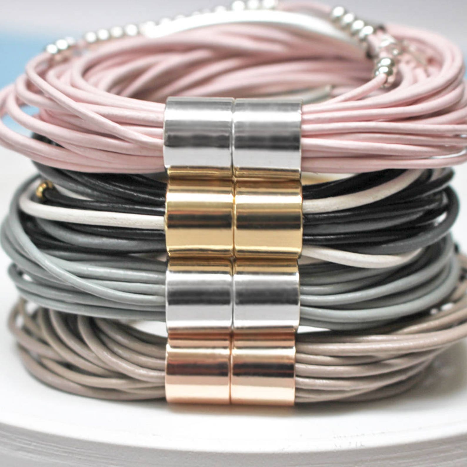 Multi Strand Leather Bracelet Friendship Bracelet Birthday Gift Gift ...