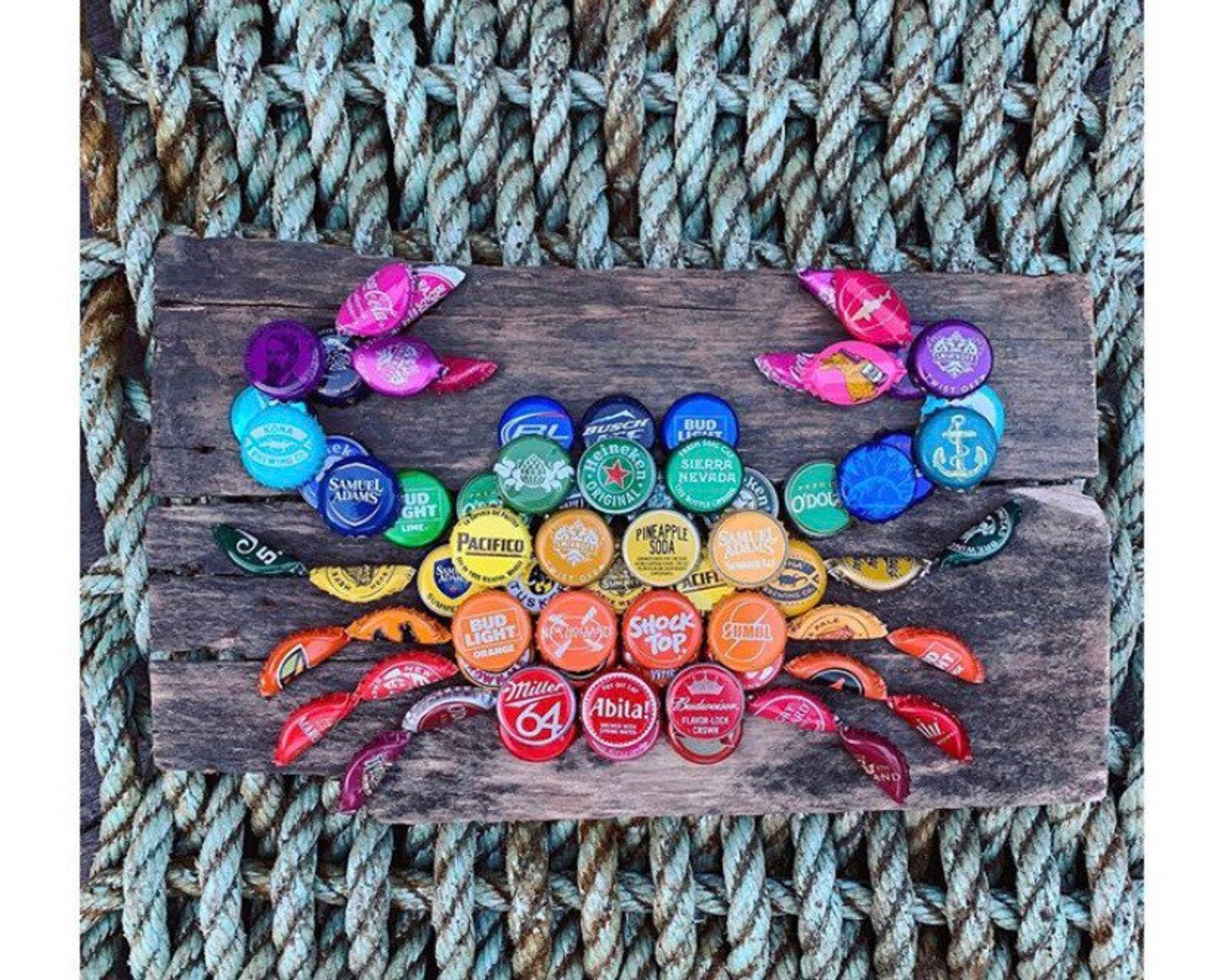 Rainbow Bottle Cap Crab - Etsy