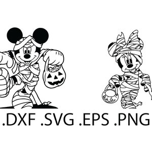 Mickey and Minnie Mouse Mummy Bundle - Cute Halloween - Digital ...