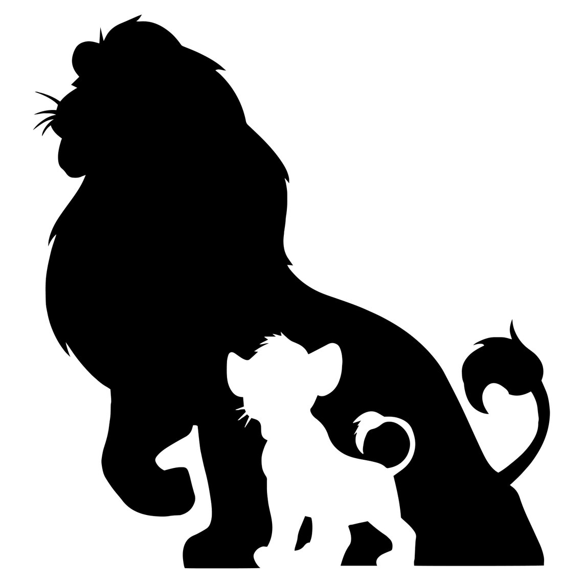 Mufasa and Simba Silhouette - Lion King - Digital Download, Instant ...