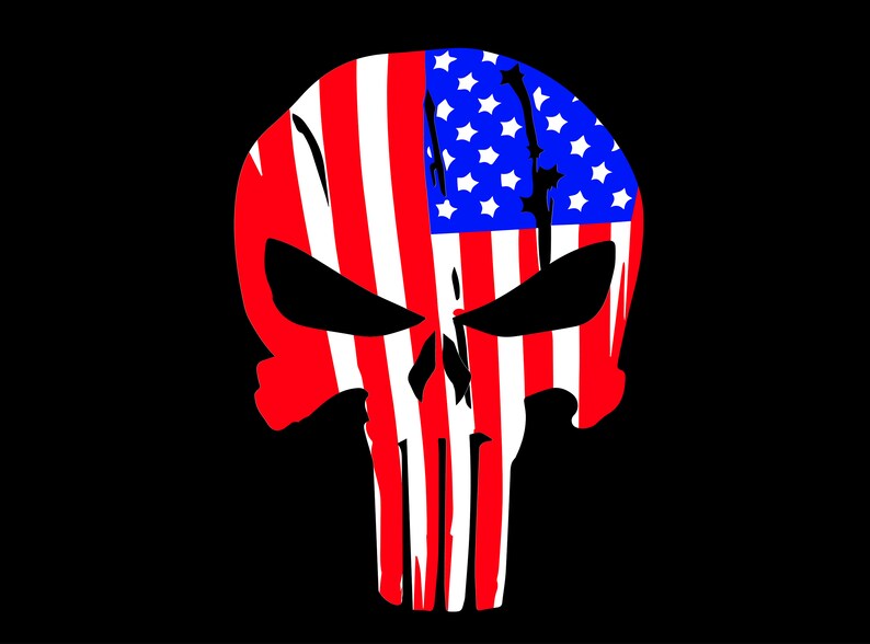 Punisher Skull Logo Distressed Flag Digital Download - Etsy