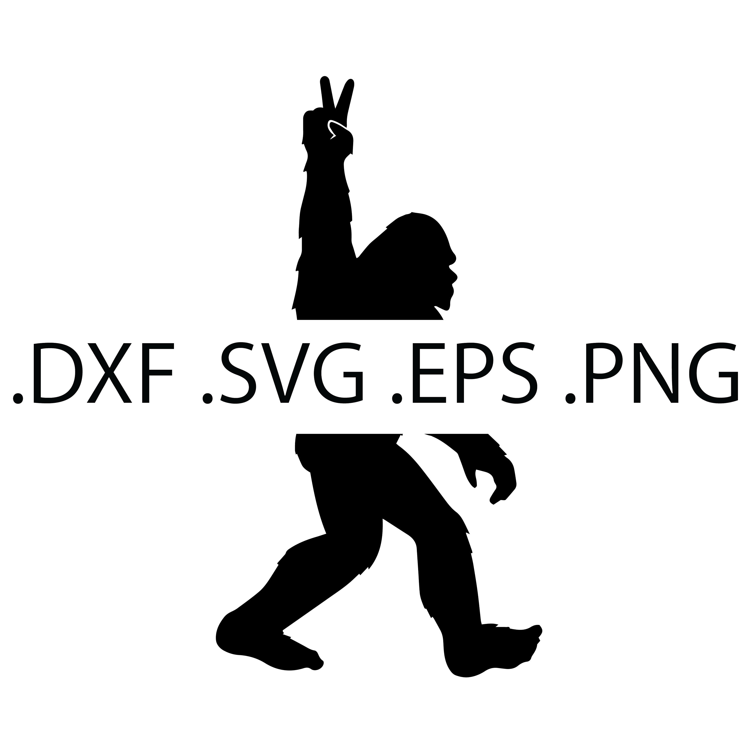 Sasquatch Yeti Bigfoot Peace Sign Digital Download - Etsy
