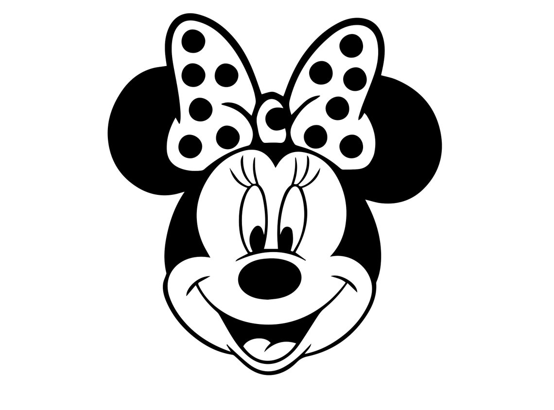 Minnie Mouse Face - Digital Download, Instant Download, Svg, Dxf, Eps ...
