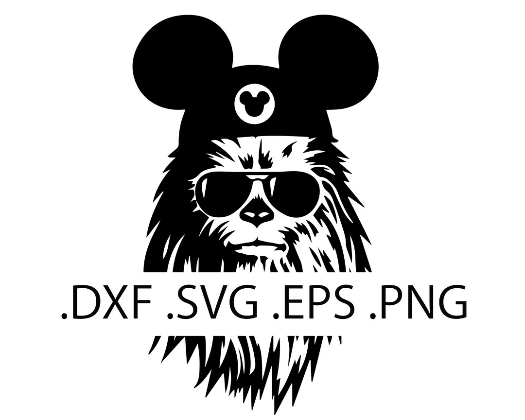 Chewbacca With Sunglasses and Mickey Ears - Star Wars - Digital ...