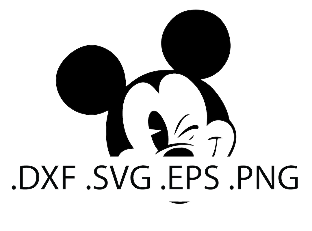 Winking Mickey Mouse - Digital Download, Instant Download, Svg, Dxf ...