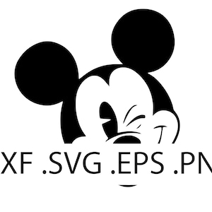 Winking Mickey Mouse - Digital Download, Instant Download, Svg, Dxf ...