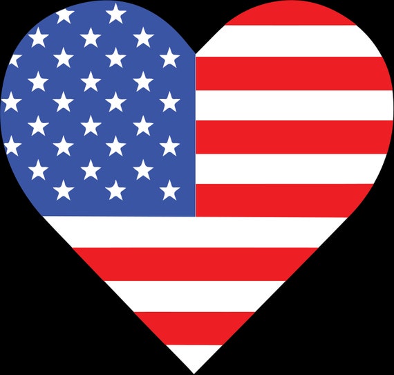 American Flag Heart Veteran