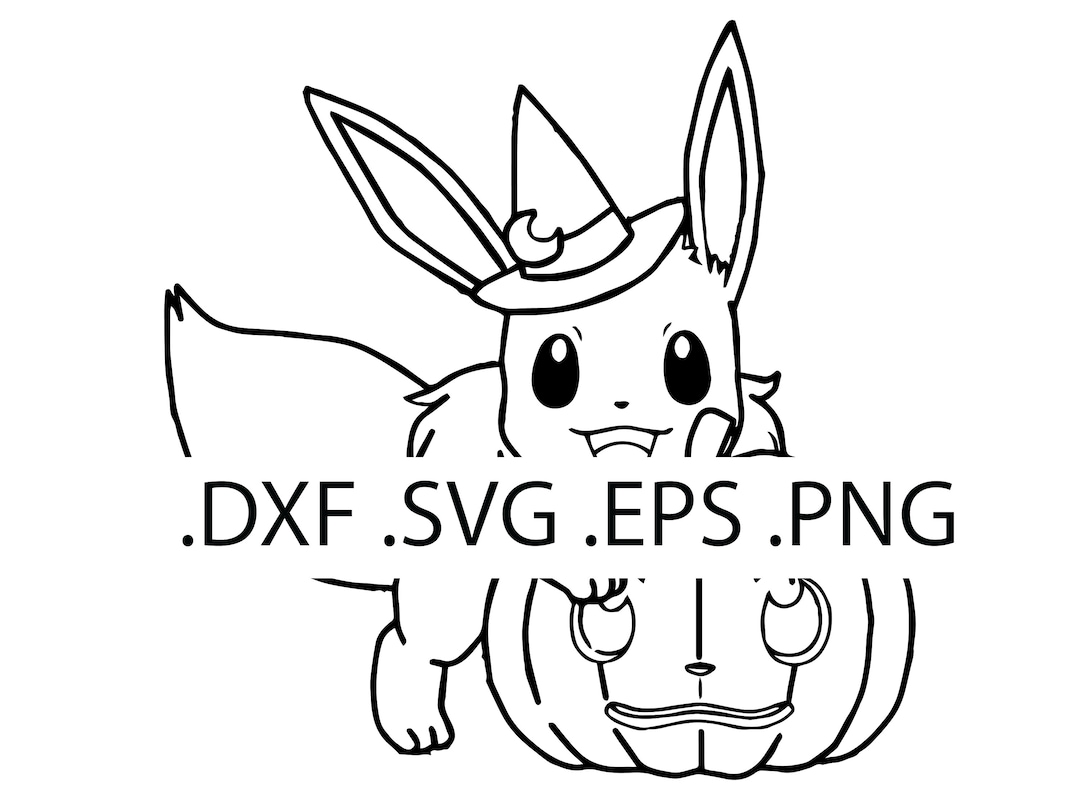 Eevee With Pumpkin - Cute Halloween, Pokemon- Digital Download, Instant ...