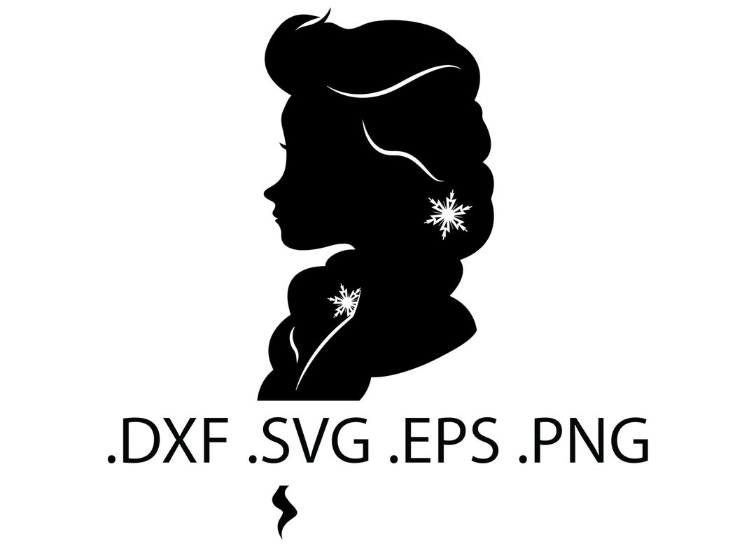 Elsa Silhouette Bust - Frozen - Digital Download, Instant Download, Svg ...