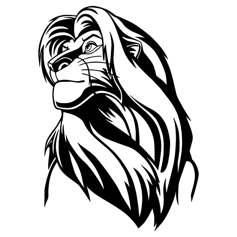 Simba Bust Silhouette - Lion King - Digital Download, Instant Download ...