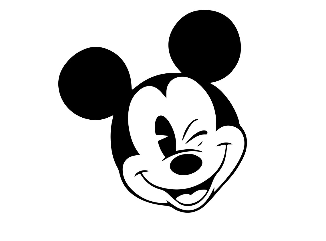 Winking Mickey Mouse - Digital Download, Instant Download, Svg, Dxf ...