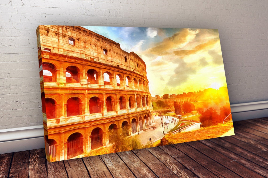 Coliseum Print on Canvas Large Art Painting Colosseum Wall - Etsy