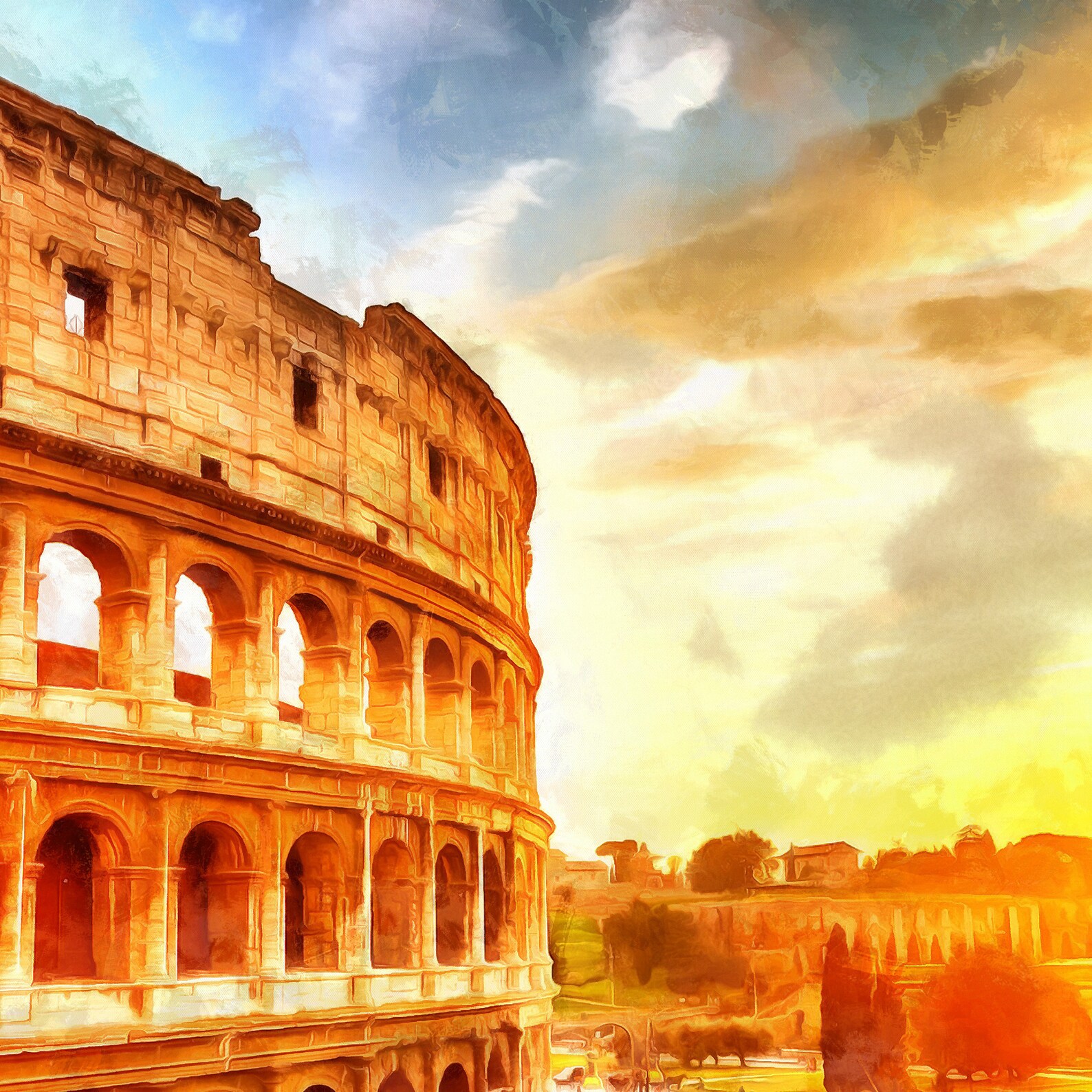 Coliseum Print on Canvas, Large Art Painting, Colosseum Wall Art ...