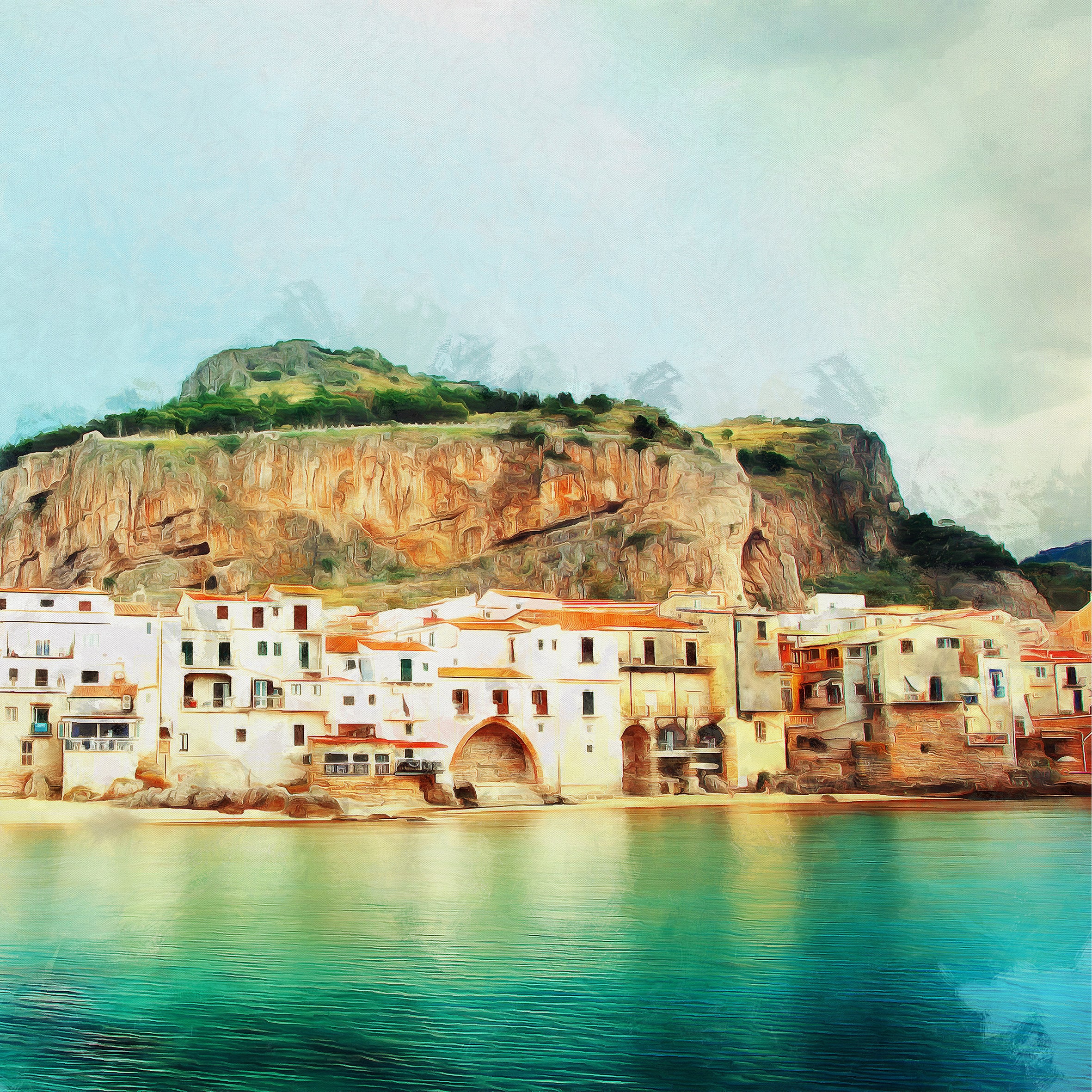 Palermo Italian Cefalù Commune Set of 3 Parts Print on - Etsy UK