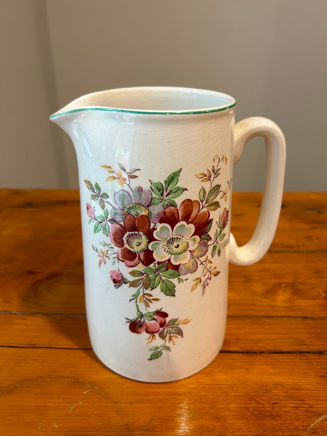 Vintage Lord Nelson Ware Floral Design Pitcher England Pottery ...