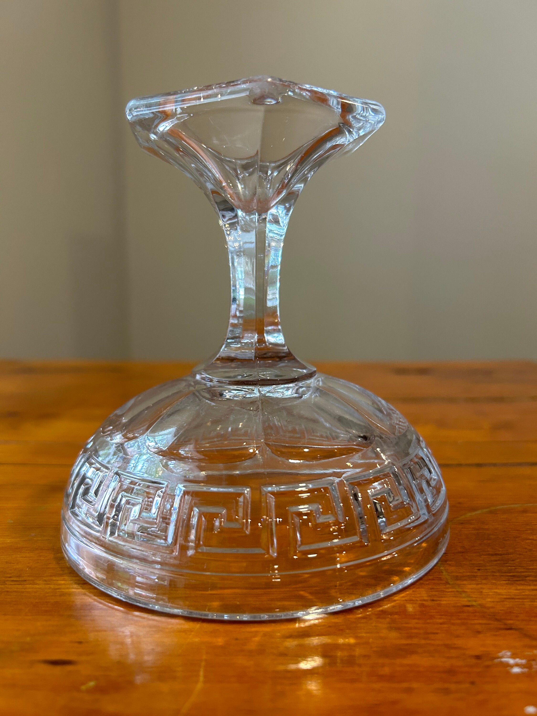 Antique Heisey Greek Key Art Deco Clear Glass Compote, Collectable ...
