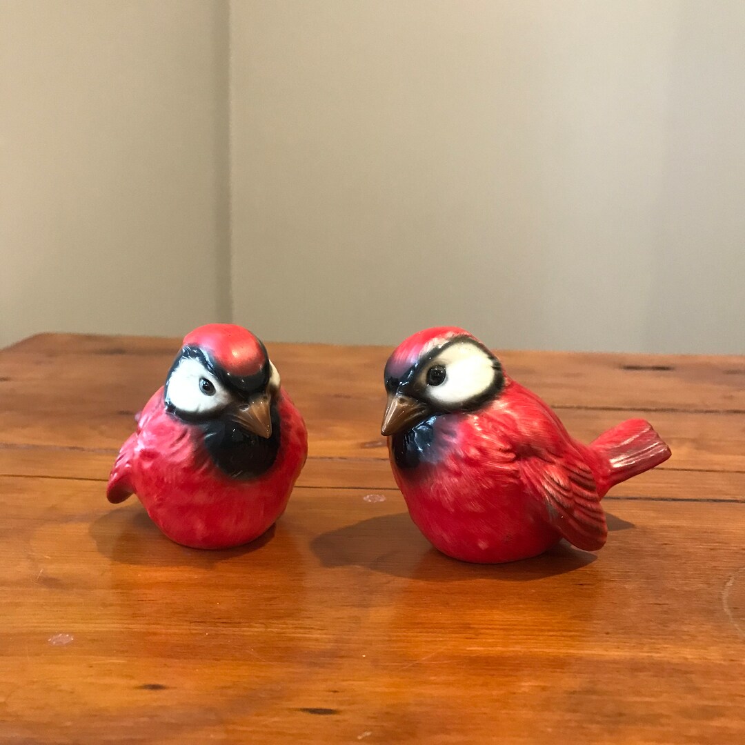 Pair Goebel Germany Porcelain Red Sparrow Birds Figurines, Gift Bird ...