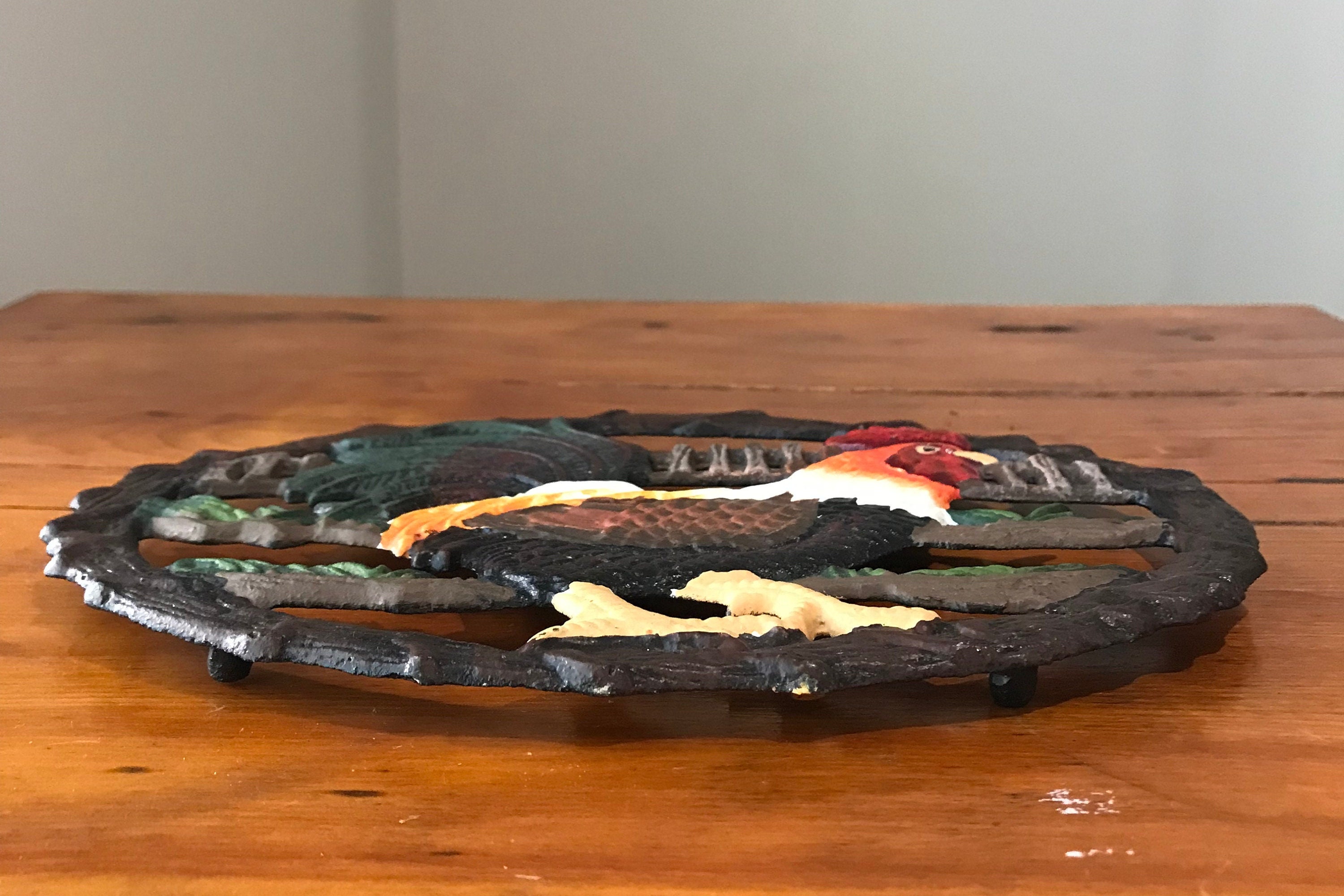 Vintage Cast Iron Rooster Trivet Country Kitchen Decor - Etsy