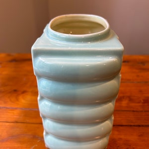 Rare Beswick Vintage Festival Square Turquoise Blue Pottery Vase 1189 ...