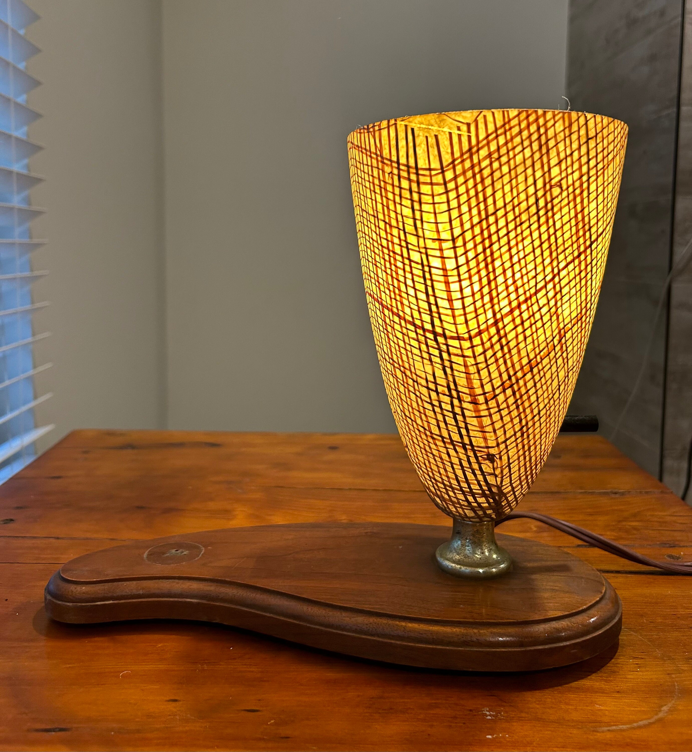 Vintage Atomic Bullet Shape Fibreglass Faux Rattan Tiki Shade Mid ...