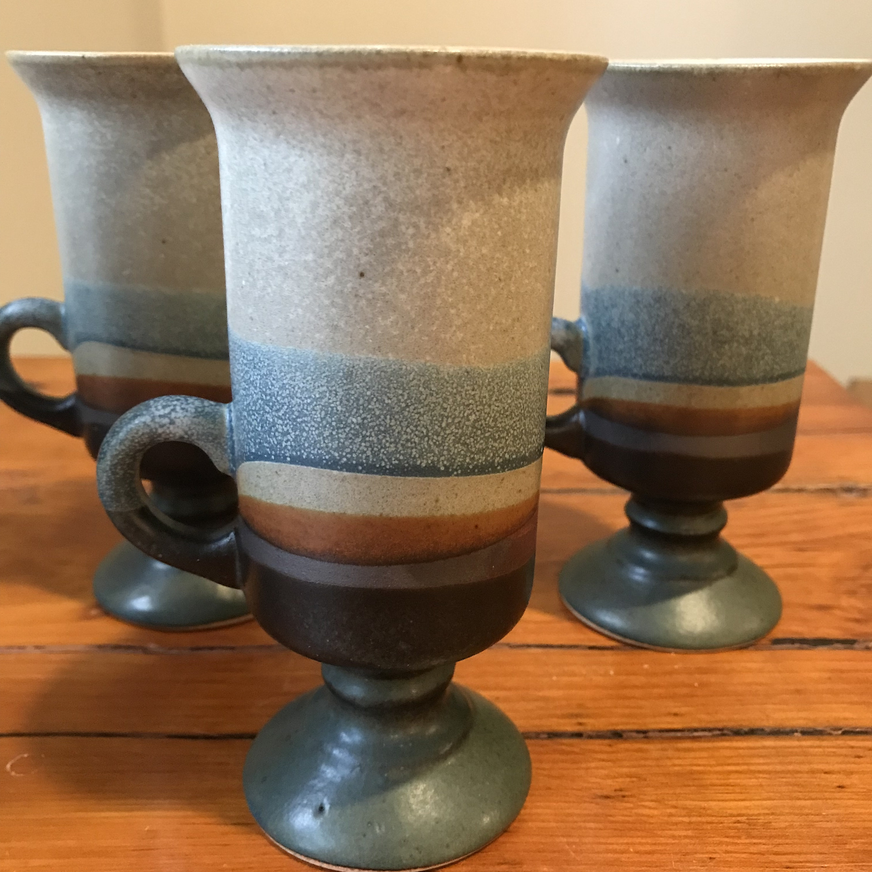 Set of 5 Vintage Beautiful Art Pottery Mugs Pottery Goblets - Etsy