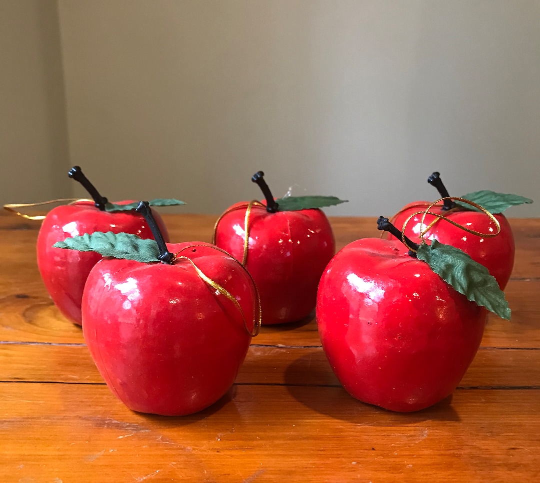 Set of 5 Shiny Vintage 2 Inch Styrofoam Apple Christmas - Etsy