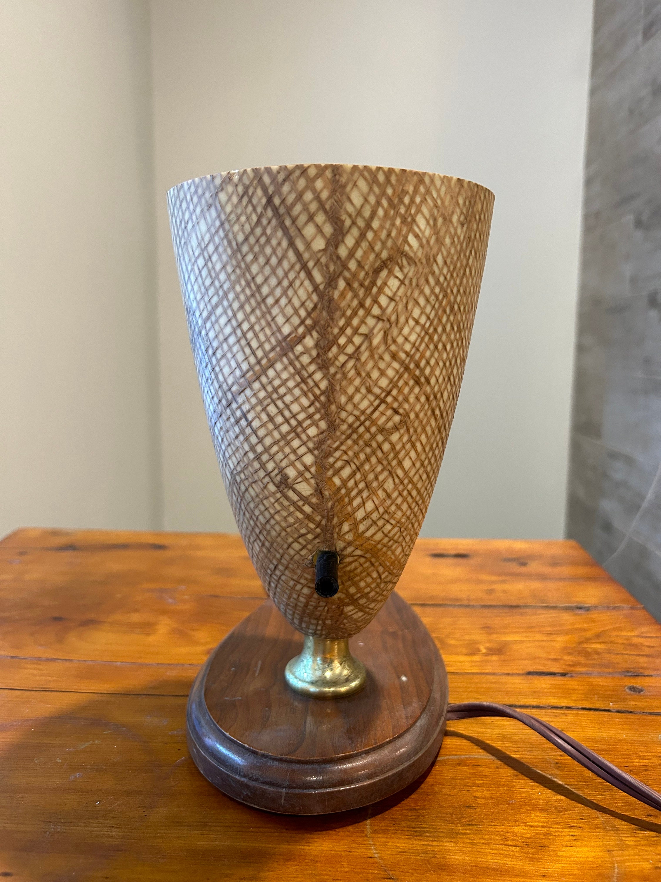 Vintage Atomic Bullet Shape Fibreglass Faux Rattan Tiki Shade Mid ...