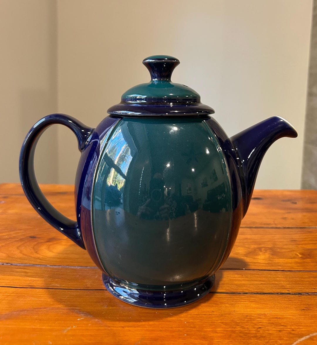 Denby Forest Green and Cobalt Blue Teapot in the ‘regatta’ Pattern ...