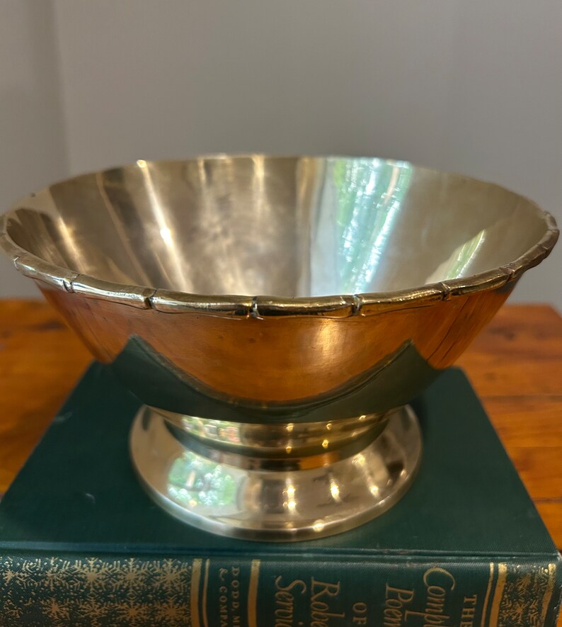 Vintage Solid Brass Bowl, Mid Century Brass Decor, Gold Decor, Brass ...