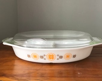 Lot of 2 Pyrex Spring Blossom Green Crazy Daisy 474-B 1.5 QT 475-B 2.5 ...