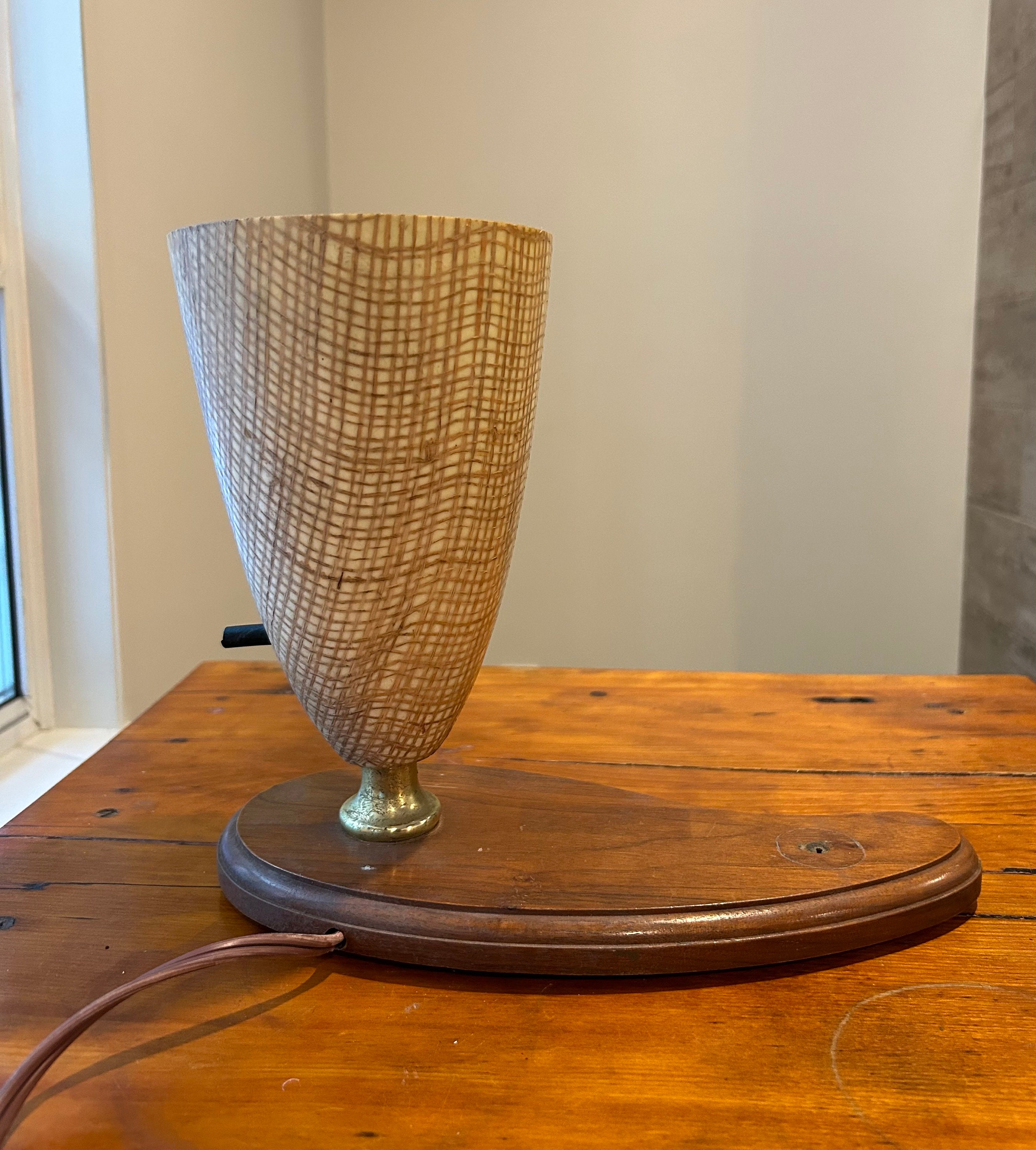 Vintage Atomic Bullet Shape Fibreglass Faux Rattan Tiki Shade Mid ...