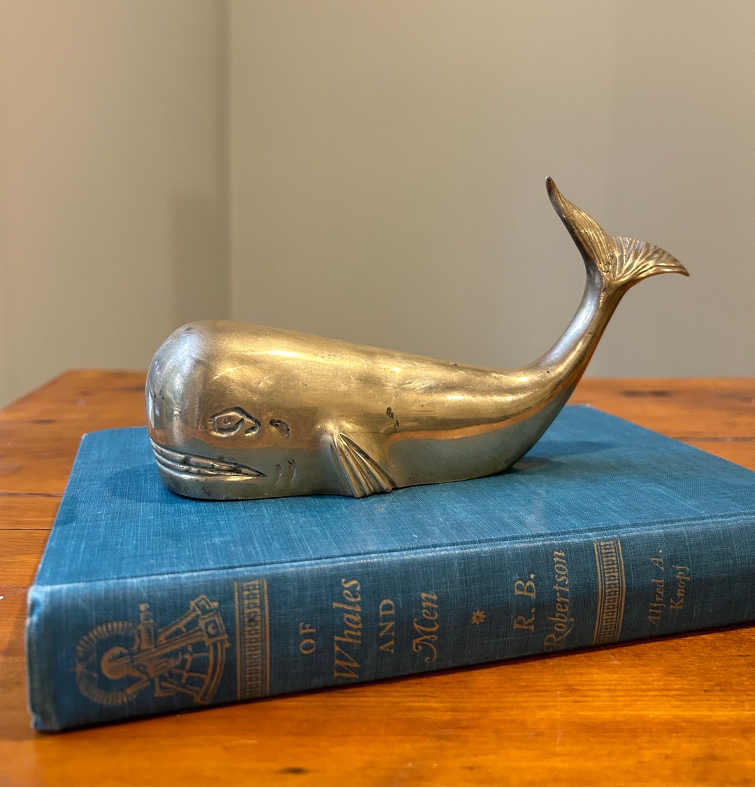 Vintage Brass Sculpture of Whale, Mid Century Brass, Tropical Decor ...