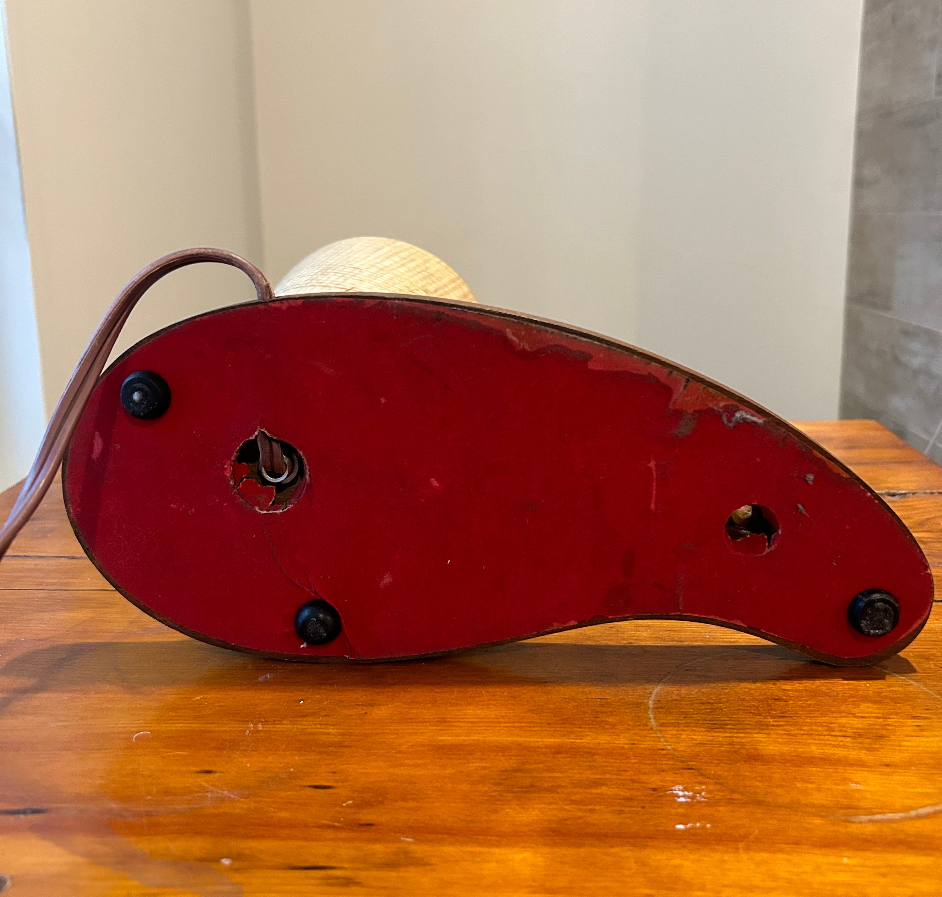 Vintage Atomic Bullet Shape Fibreglass Faux Rattan Tiki Shade Mid ...