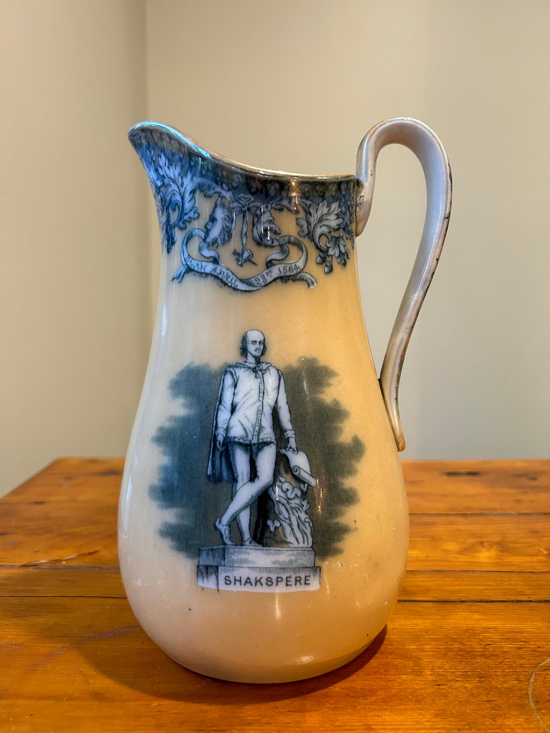 Antique Shakespeare Jug Macbeth Lear Pitcher, European Rare Collectable ...