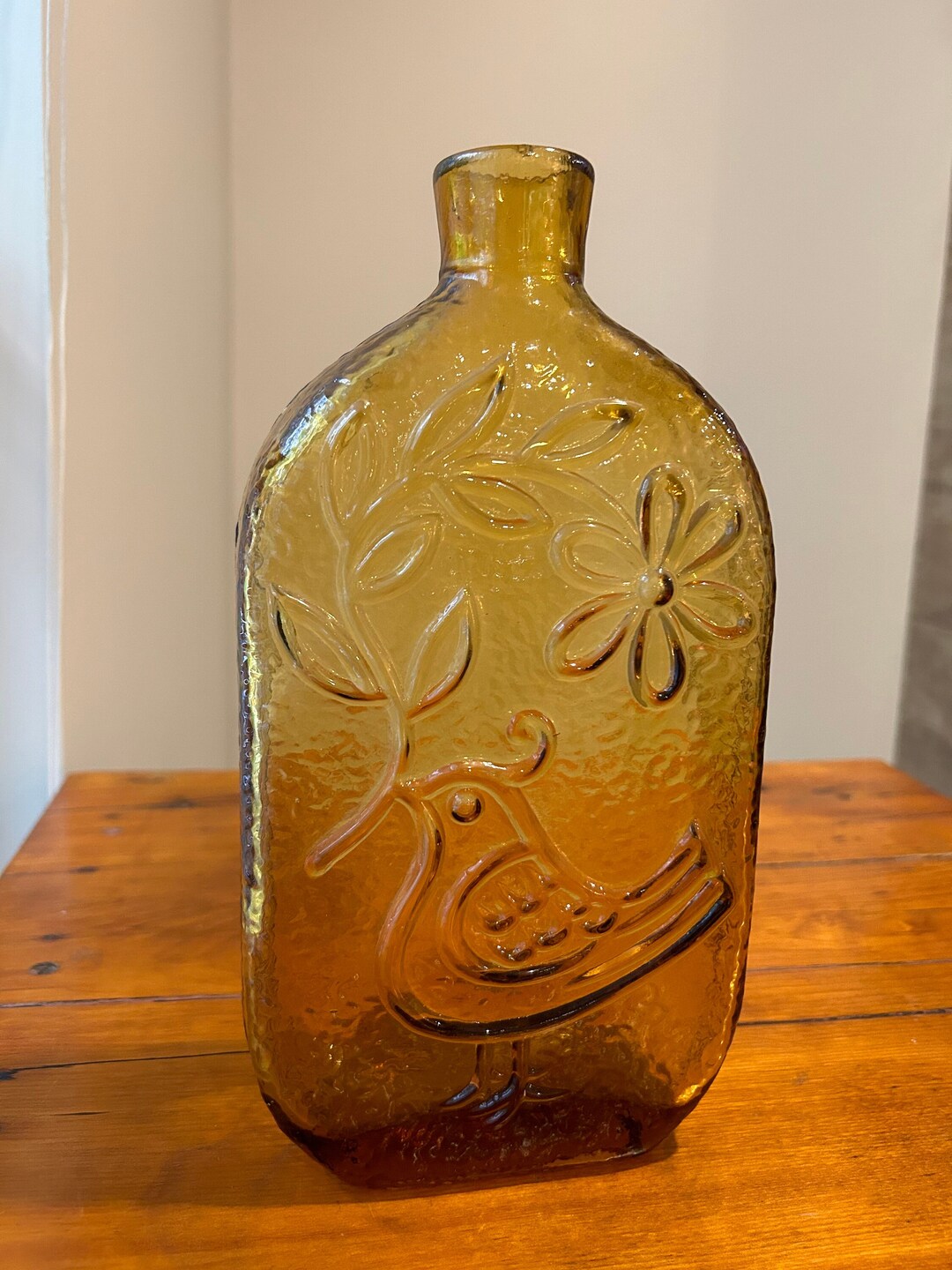 Vintage Mid Century Wayne Husted Stelvia Yellow Amber Pressed Glass ...