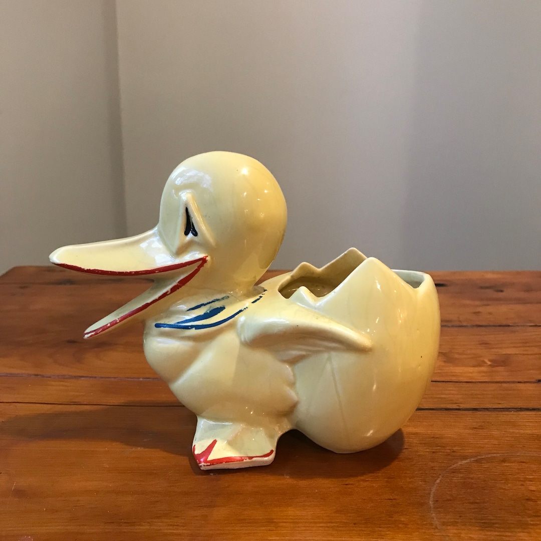 Mccoy Juvenile Line 1948 Yellow Duck Planter, Vintage Retro Nursery ...