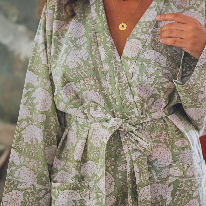 Green Hand Painted Gown - Etsy UK