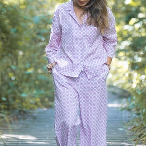 Organic Cotton Pyjama Set,super Soft Lightweight Cotton Pjs,cropped Leg ...