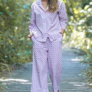 Organic Cotton Pyjama Set,super Soft Lightweight Cotton Pjs,cropped Leg ...