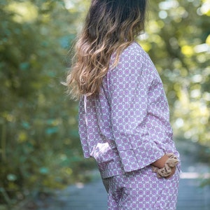 Organic Cotton Pyjama Set,super Soft Lightweight Cotton Pjs,cropped Leg ...